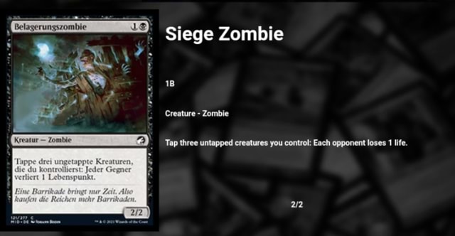 Siege Zombie Creature - Zombie Tap three untapped creatures you control ...
