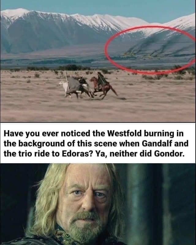 Have you ever noticed the Westfold burning in the background of this ...