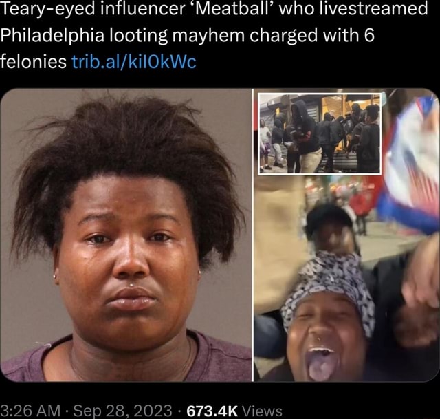 Teary-eyed intluencer 'Meatball' who livestreamed Philadelphia looting ...