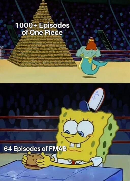 1000+ Episodes of One Piece 64 Episodes of FMAB - iFunny
