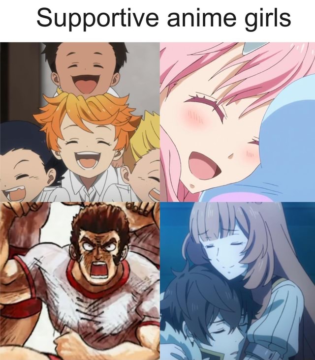 Supportive anime girls - iFunny