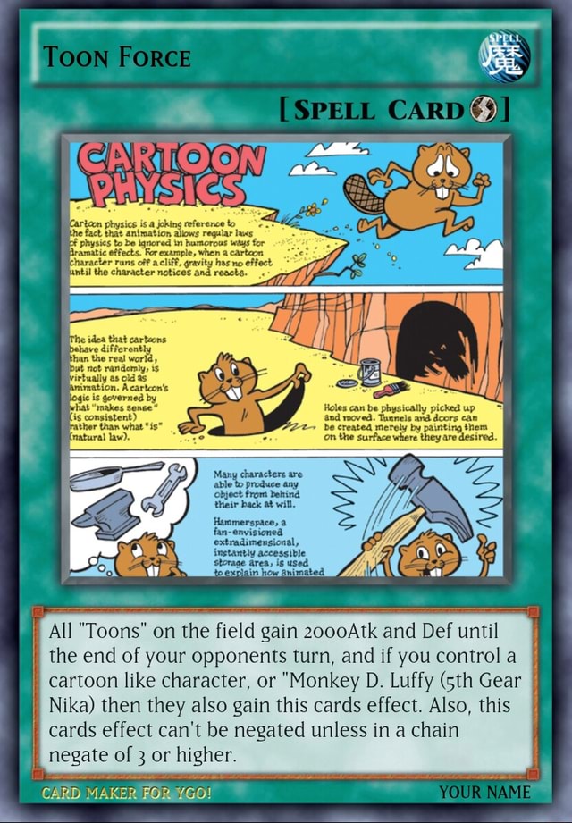TOON FORCE [SPELL CARD fact that animaticn sharacter runs off acliff ...
