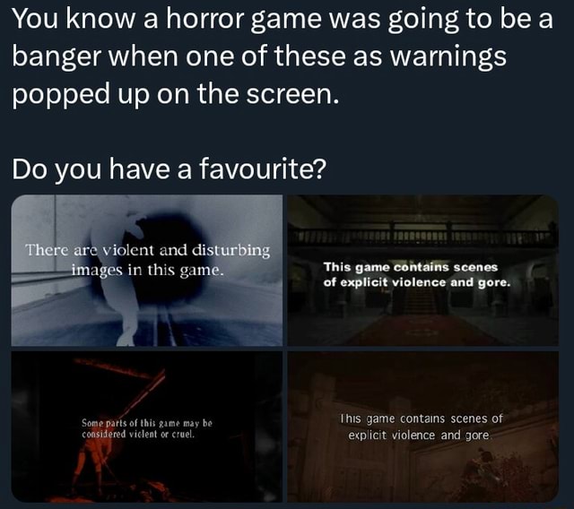 You know a horror game was going to be banger when one of these as ...