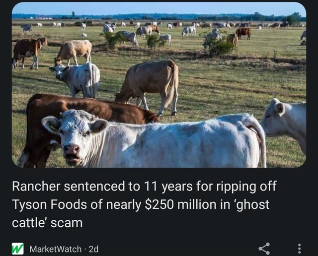 Rancher sentenced to 11 years for ripping off Tyson Foods of nearly ...