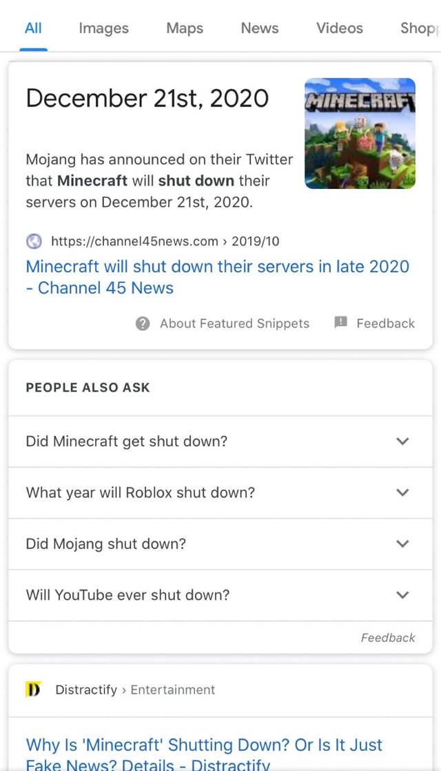 December 21st, 2020 SETA Mojang has announced on their Twitter that ...