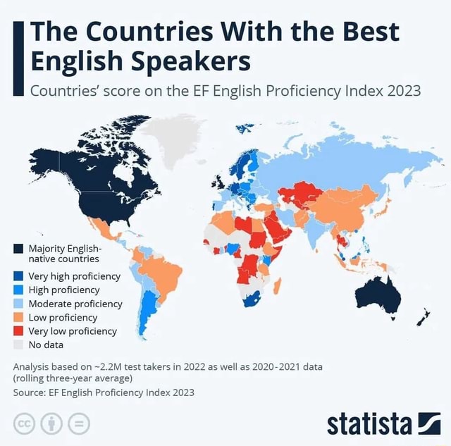 The Countries With the Best English Speakers Countries' score on the EF ...