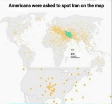 Americans were asked to spot Iran on the map - iFunny