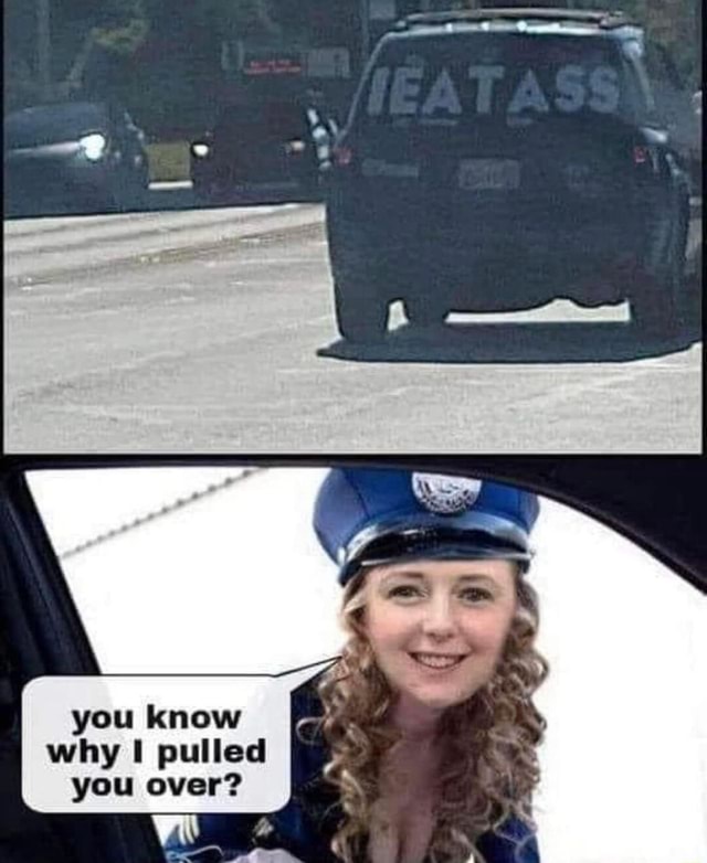 You know why pulled you over? - iFunny