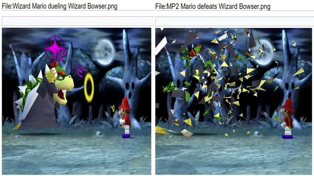 Mario dueling Wizard Bowser.png Mario defeats Wizard Bowser.png - iFunny