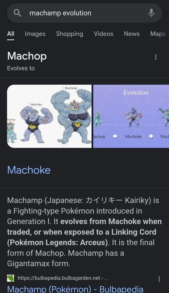Machamp evolution All Images Shopping Videos News Map Machop Evolves to ...