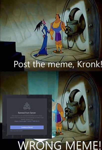 Past the meme, Kronk: WRONG MEME! - iFunny