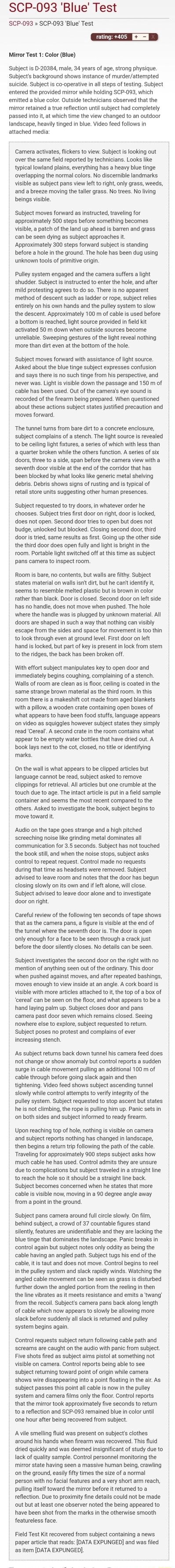 SCP-093 'Blue' Test SCP-093 'Blue' Test Mirror Test 1: Color (Blue ...