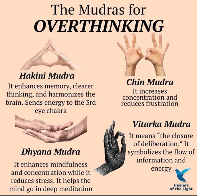 The Mudras for OVERTHINKING G Hakini Mud Chin Mudra It increases ...