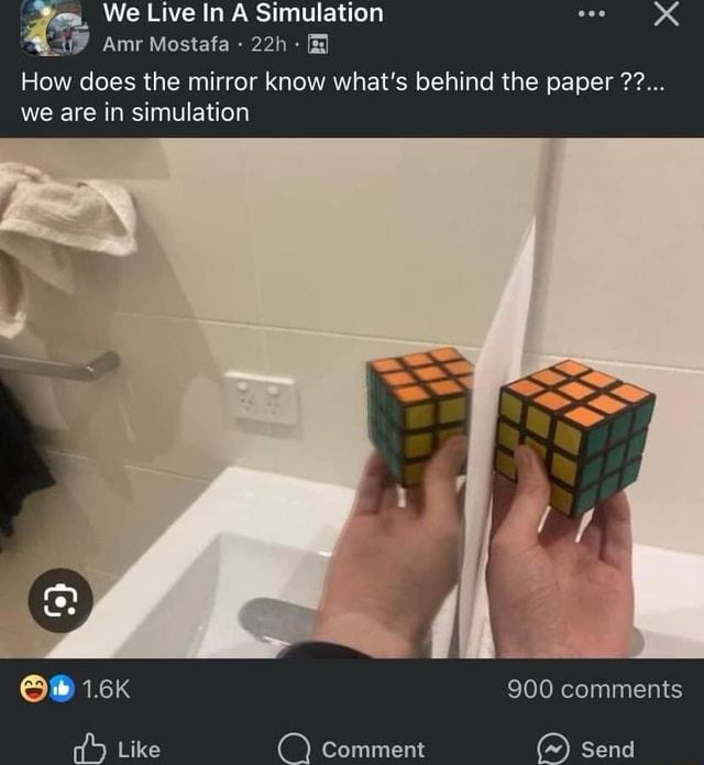 We Live In A Simulation How does the mirror know what's behind the ...