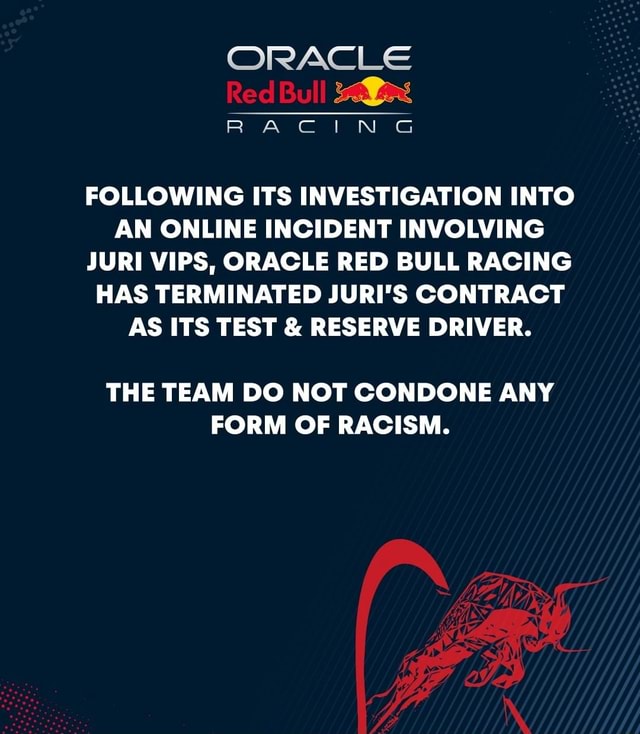 ORACLE Red Bull RA CIN G FOLLOWING ITS INVESTIGATION INTO AN ONLINE ...