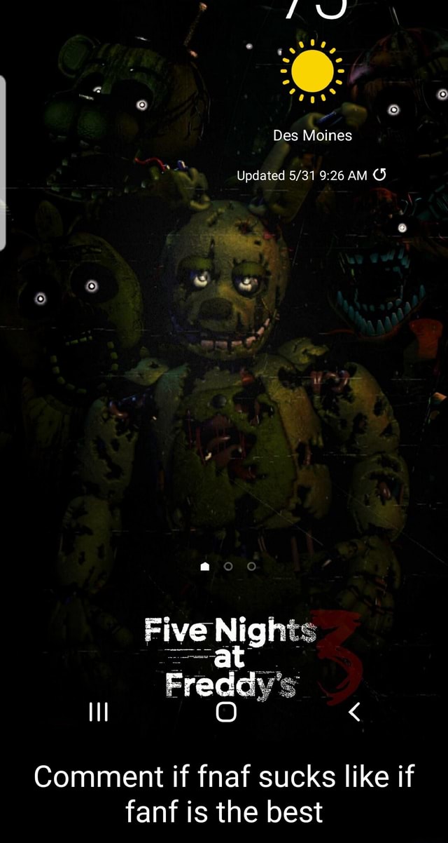 Des Moines Updated AM Five Freddy's Comment if fnaf sucks like if fanf ...