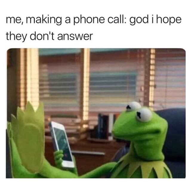 Me, making a phone call: god i hope they don't answer - iFunny