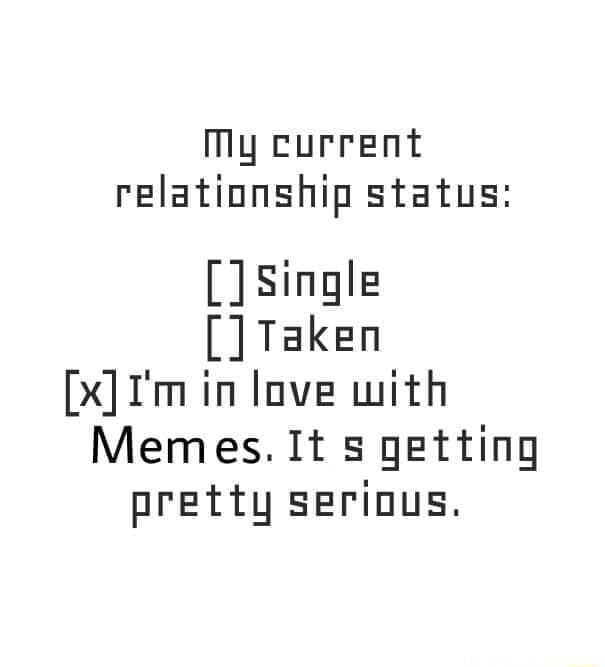 My current relationship status: Memes. Its getting pretty serious. - iFunny