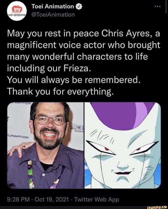 Toei Animation May you rest in peace Chris Ayres, a magnificent voice ...