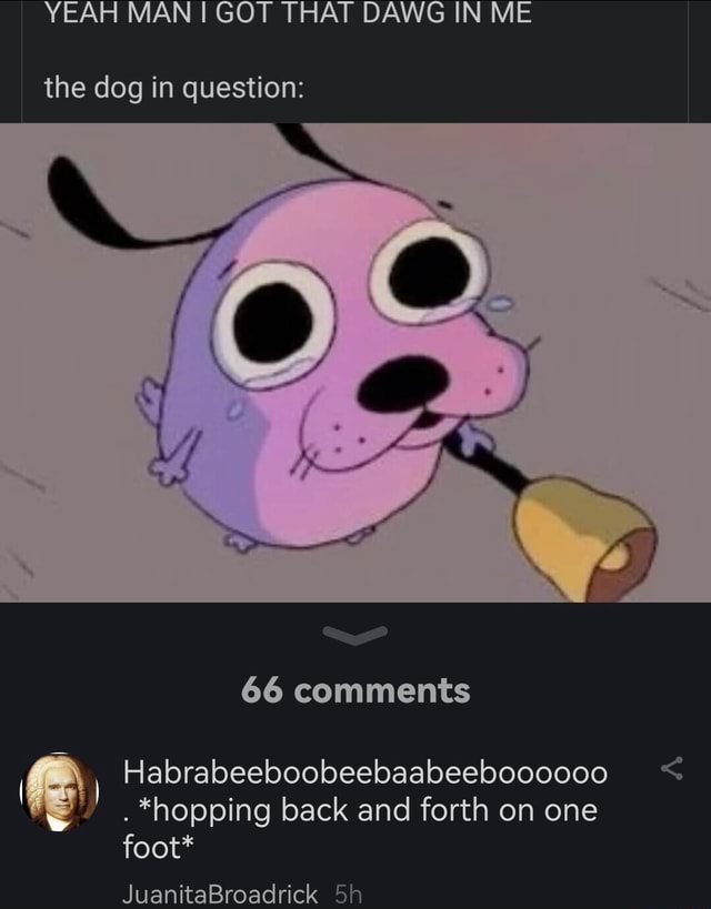 YEAH MAN I GOT THAT DAWG IN ME the dog in question: 66 Comments ...