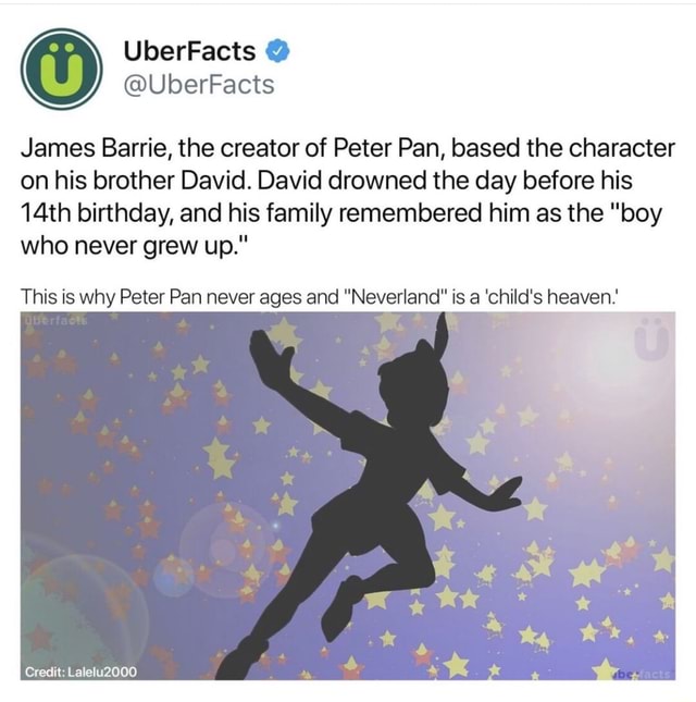 James Barrie, the creator of Peter Pan, based the character on his ...