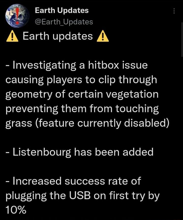 Earth Updates Earth Updates A Earth Updates Investigating A Hitbox