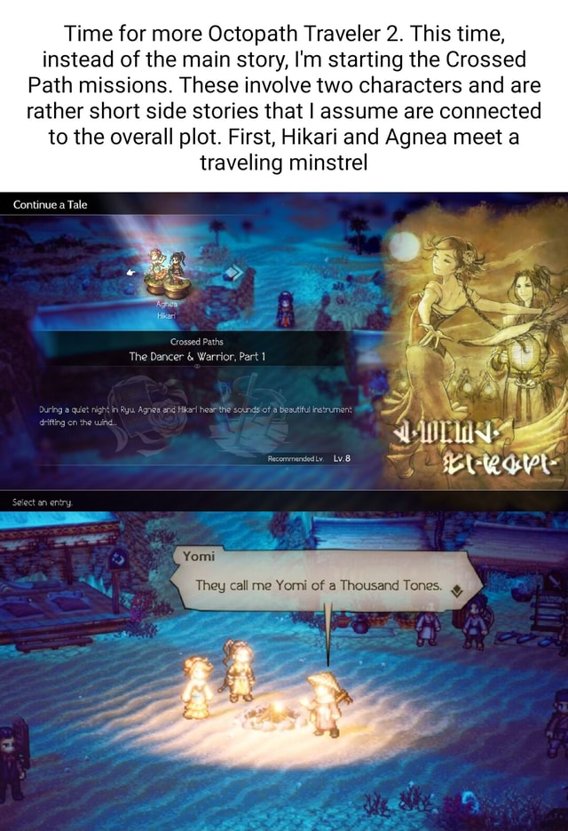 Time for more Octopath Traveler 2. This time, instead of the main story ...