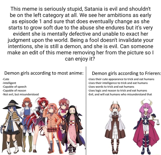 This meme is seriously stupid, Satania is evil and shouldn't be on the ...