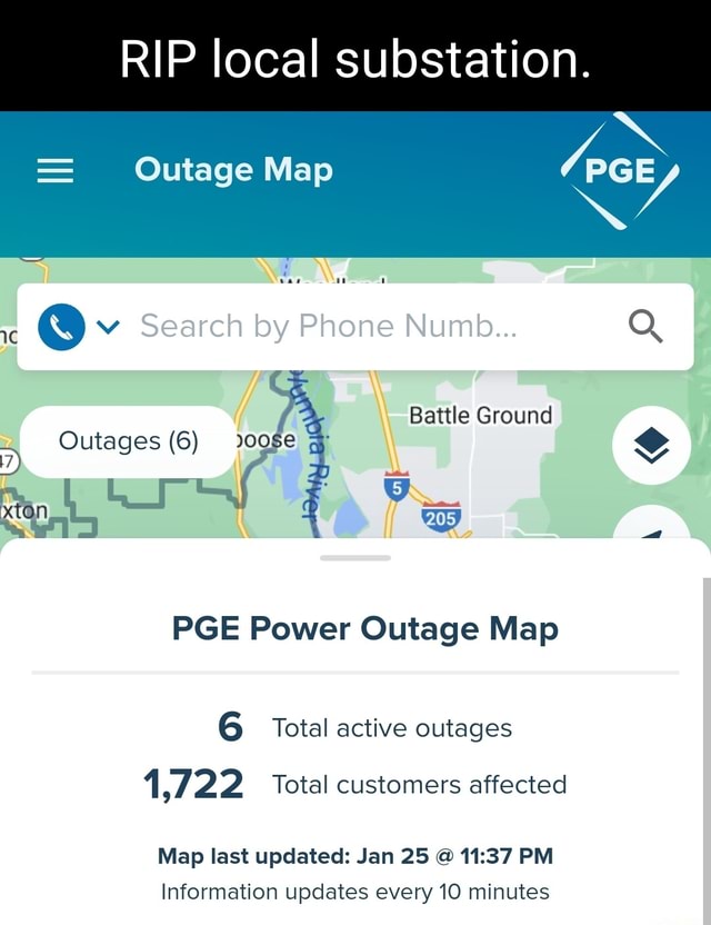 RIP local substation = Outage Map Search by Phone Numb... Q Battle ...