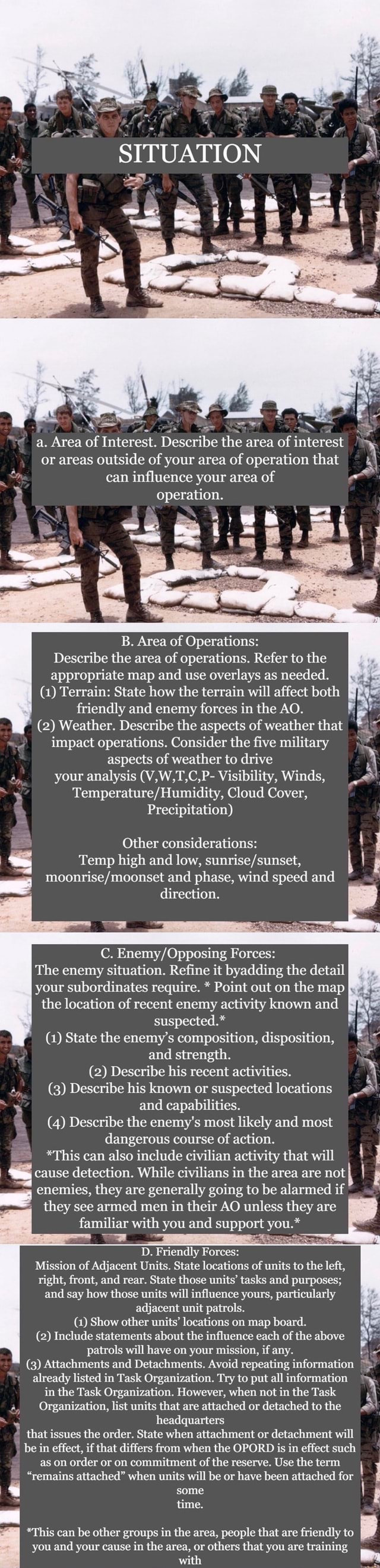 SITUATION Al a. Area of Interest. Describe the area of interest or ...