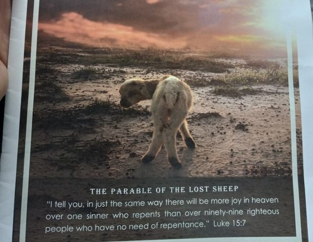 THE PARABLE OF THE LOST SHEEP tell you, in just the same way there will ...