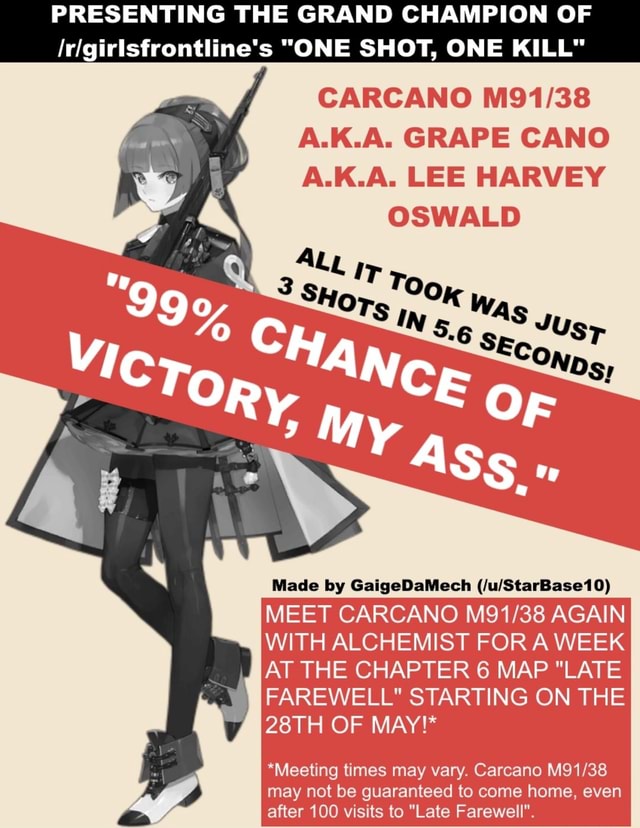 PRESENTING THE GRAND CHAMPION OF lr/girlsfrontline's "ONE SHOT, ONE ...