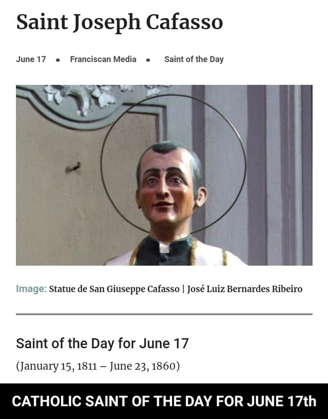 Saint Joseph Cafasso June 17 e FranciscanMedia e Saint of the Day Image ...