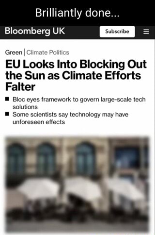 Brilliantly done... Bloomberg UK Green I Climate Politics EU Looks Into ...