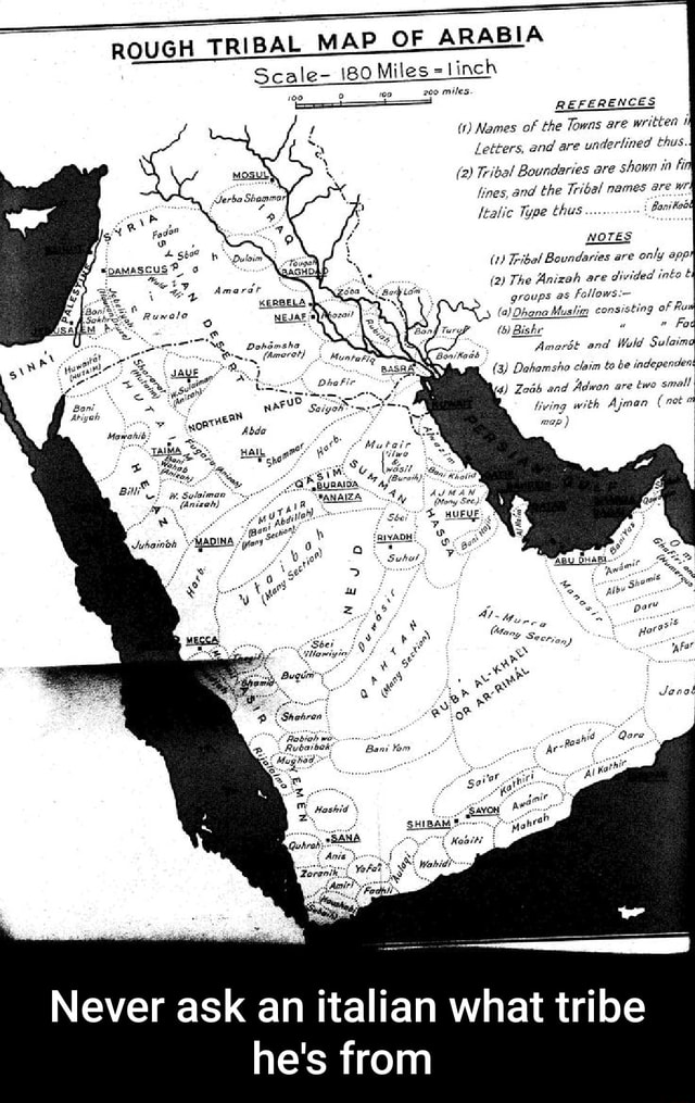 ROUGH TRIBAL MAP OF ARABIA Scale- 180 Miles =linch 190 200 miles ...