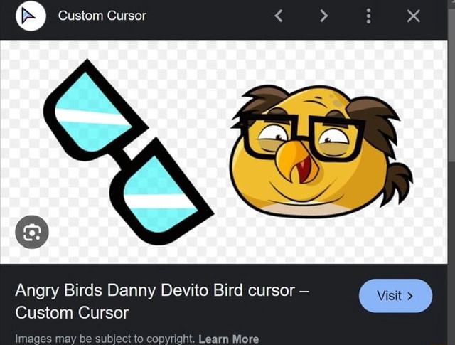 Custom Cursor Angry Birds Danny Devito Bird cursor - Custom Cursor Learn More - iFunny