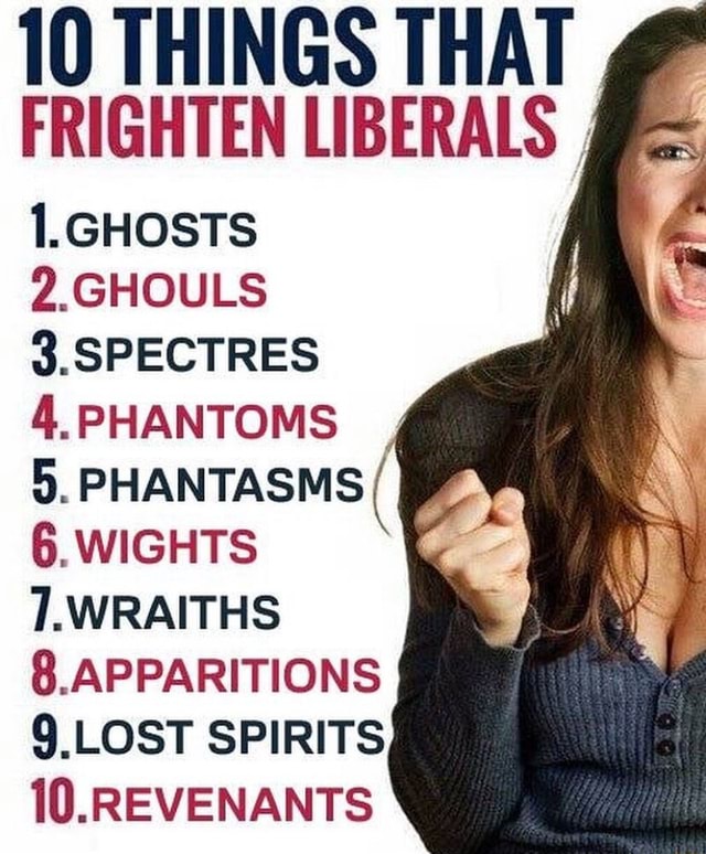 10 THINGS THAT FRIGHTEN LIBERALS GHOSTS GHOULS SPECTRES 4.PHANTOMS 5 ...