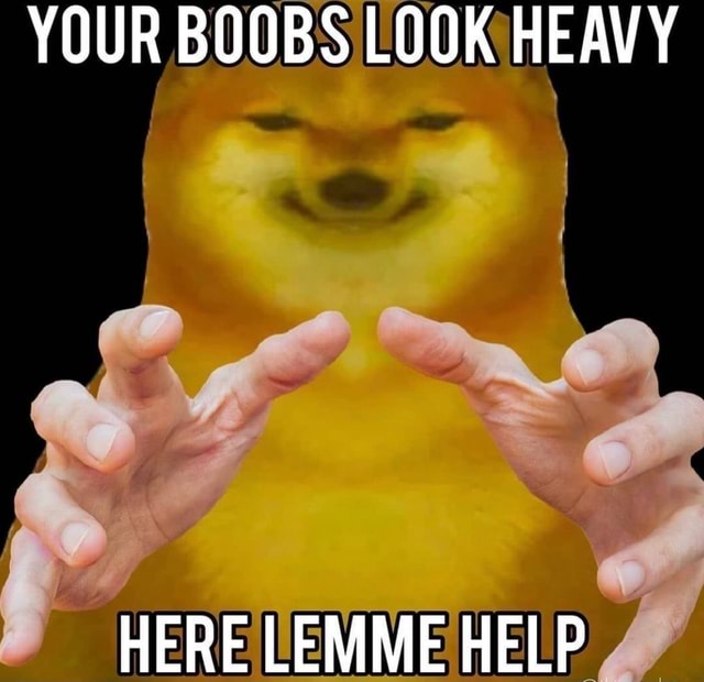 YOUR BOOBS LOOK HEAVY HERE LEMME HELP - iFunny