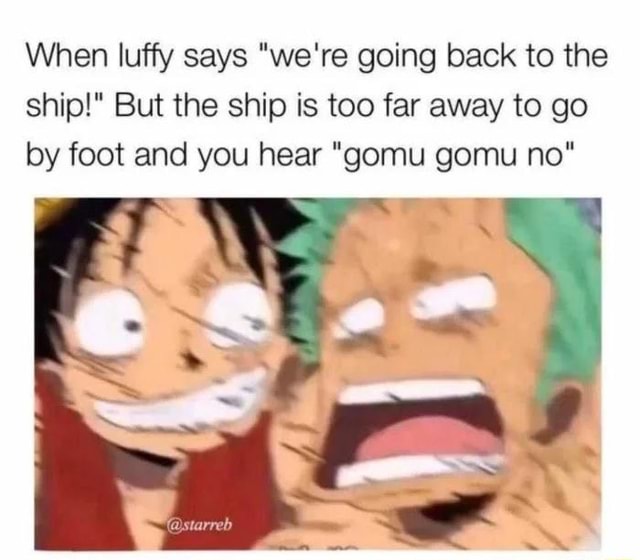 When luffy says "we're going back to the ship!" But the ship is too far ...