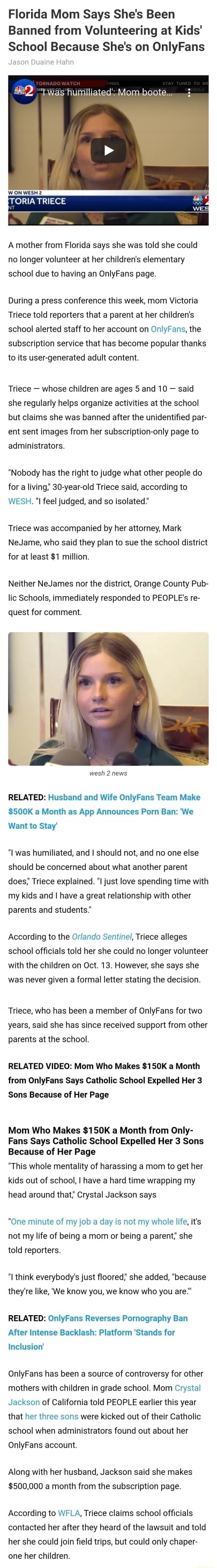 Florida Mom Says She's Been Banned from Volunteering at Kids School ...