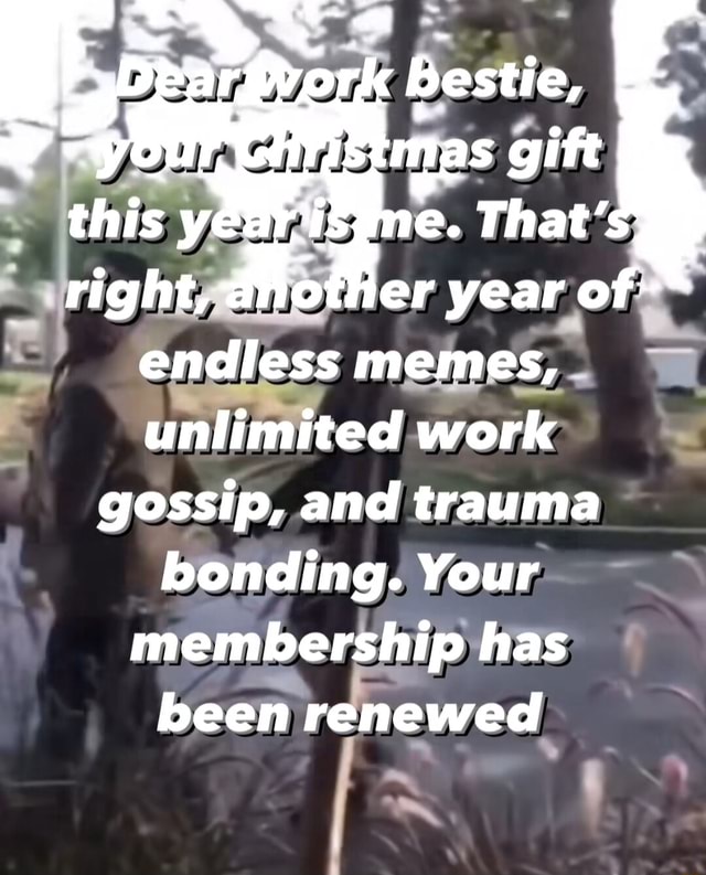 Endless memes, unlimited work gossip, and trauma bonding. Your ...