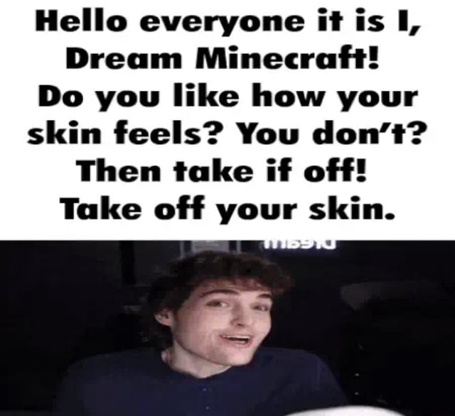 Hello everyone it is I, Dream Minecraft! Do you like how your skin ...