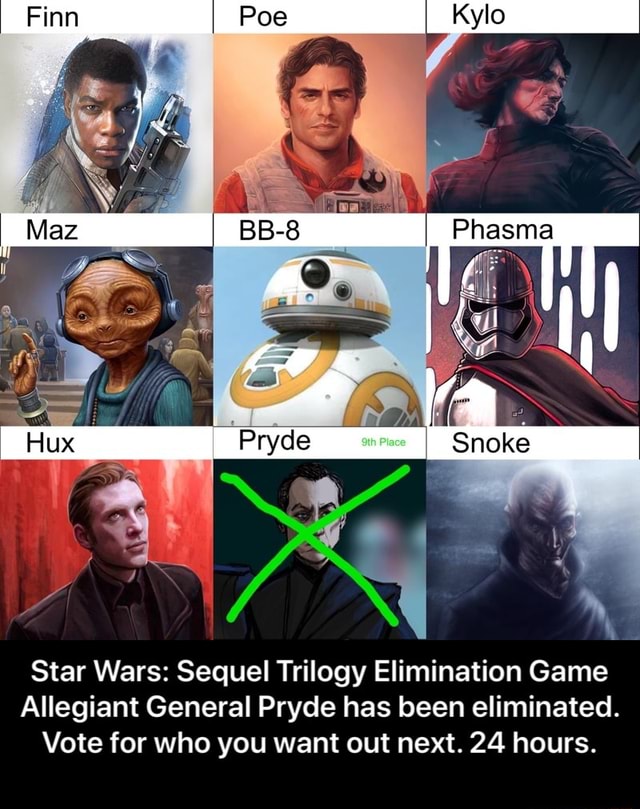 Star Wars: Sequel Trilogy Elimination Game Allegiant General Pryde has ...