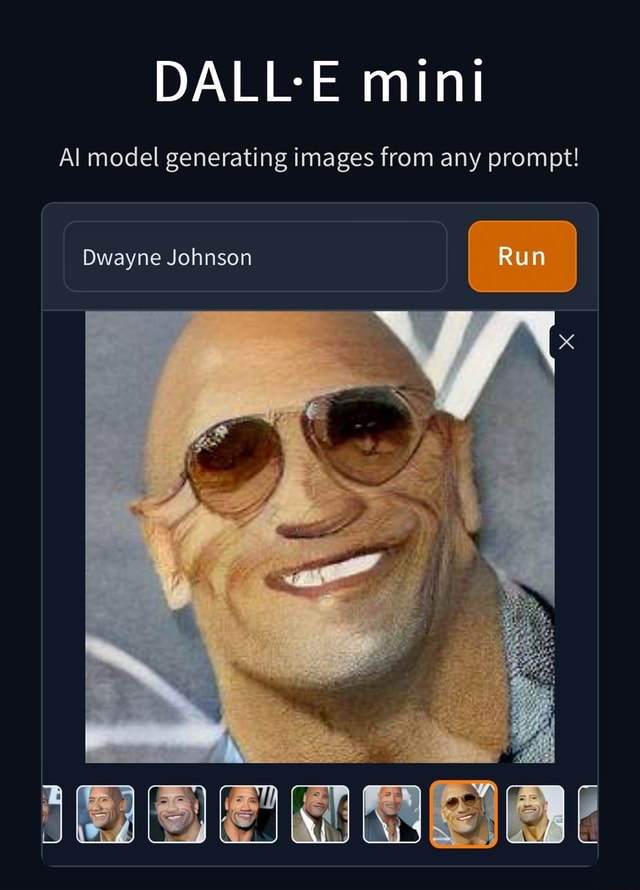 Mini Al model generating images from any prompt! Dwayne Johnson Run ...