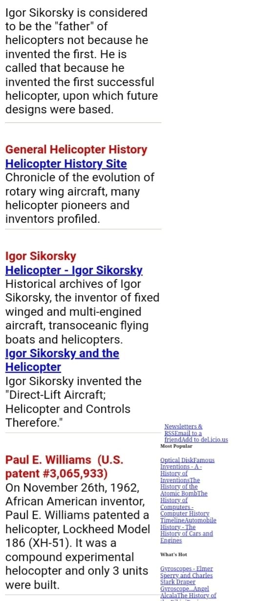 Igor Sikorsky is considered to be the "father" of helicopters not ...