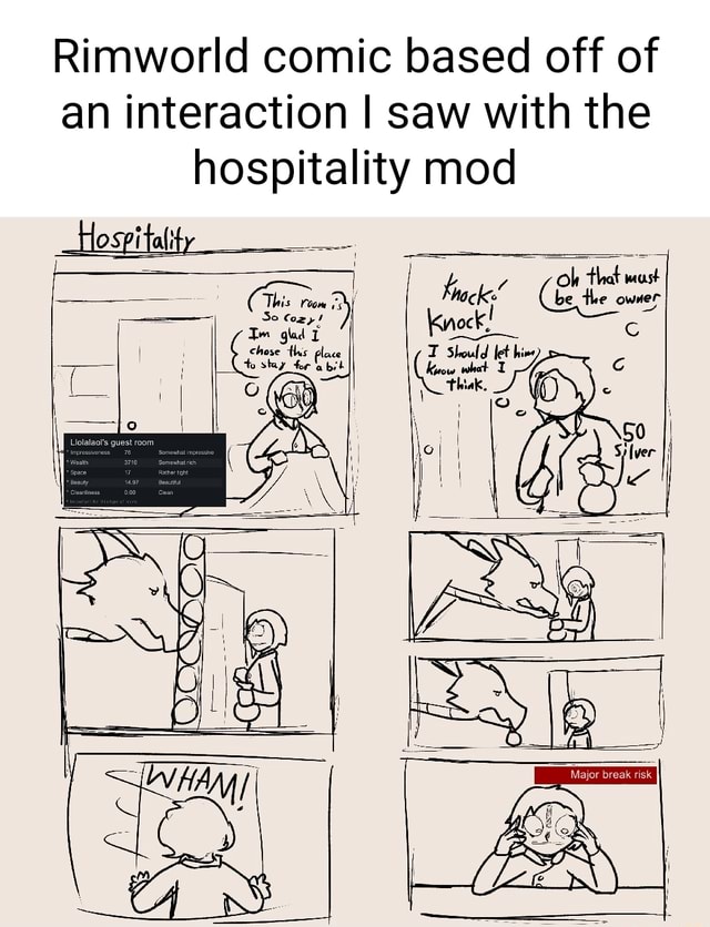 Rimworld comic based off of an interaction I saw with the hospitality ...