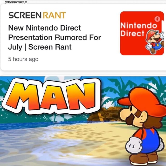 SCREEN RANT New Nintendo Direct Presentation Rumored For July I Screen ...