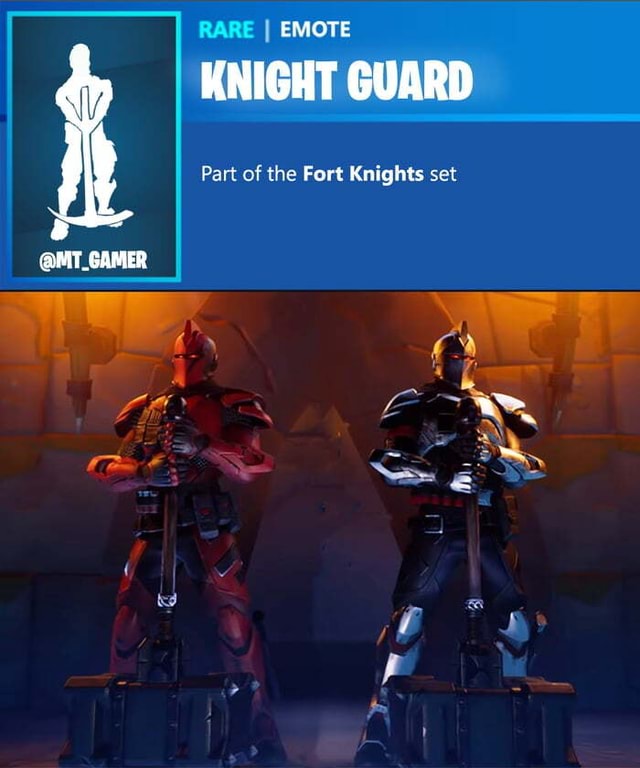 RARE I EMOTE KNIGHT GUARD Part of the Fort Knights set - iFunny