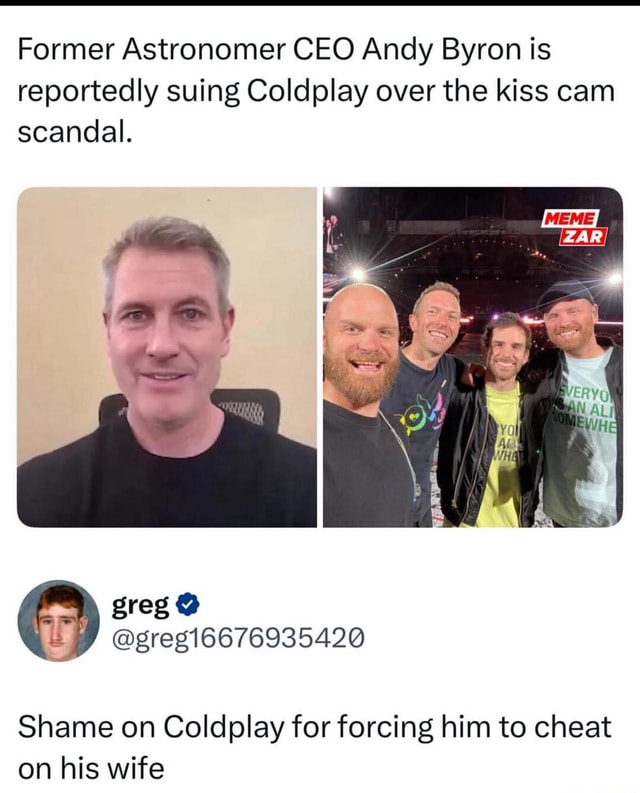 Former Astronomer CEO Andy Byron is reportedly suing Coldplay over the ...