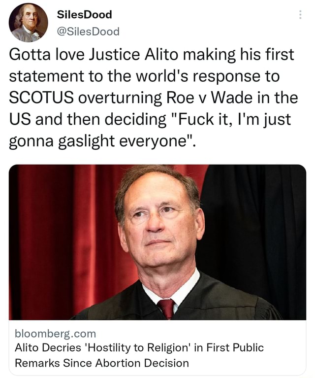 SilesDood @SilesDood Gotta love Justice Alito making his first ...